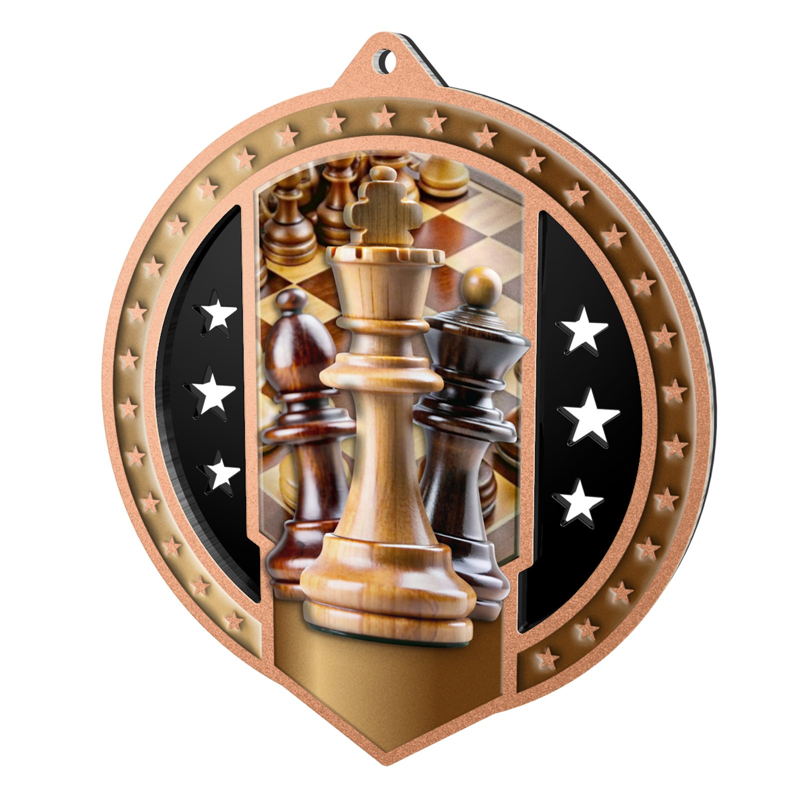 Noir Stainless Steel Chess Medal | Trophy Monster ⭐ USA