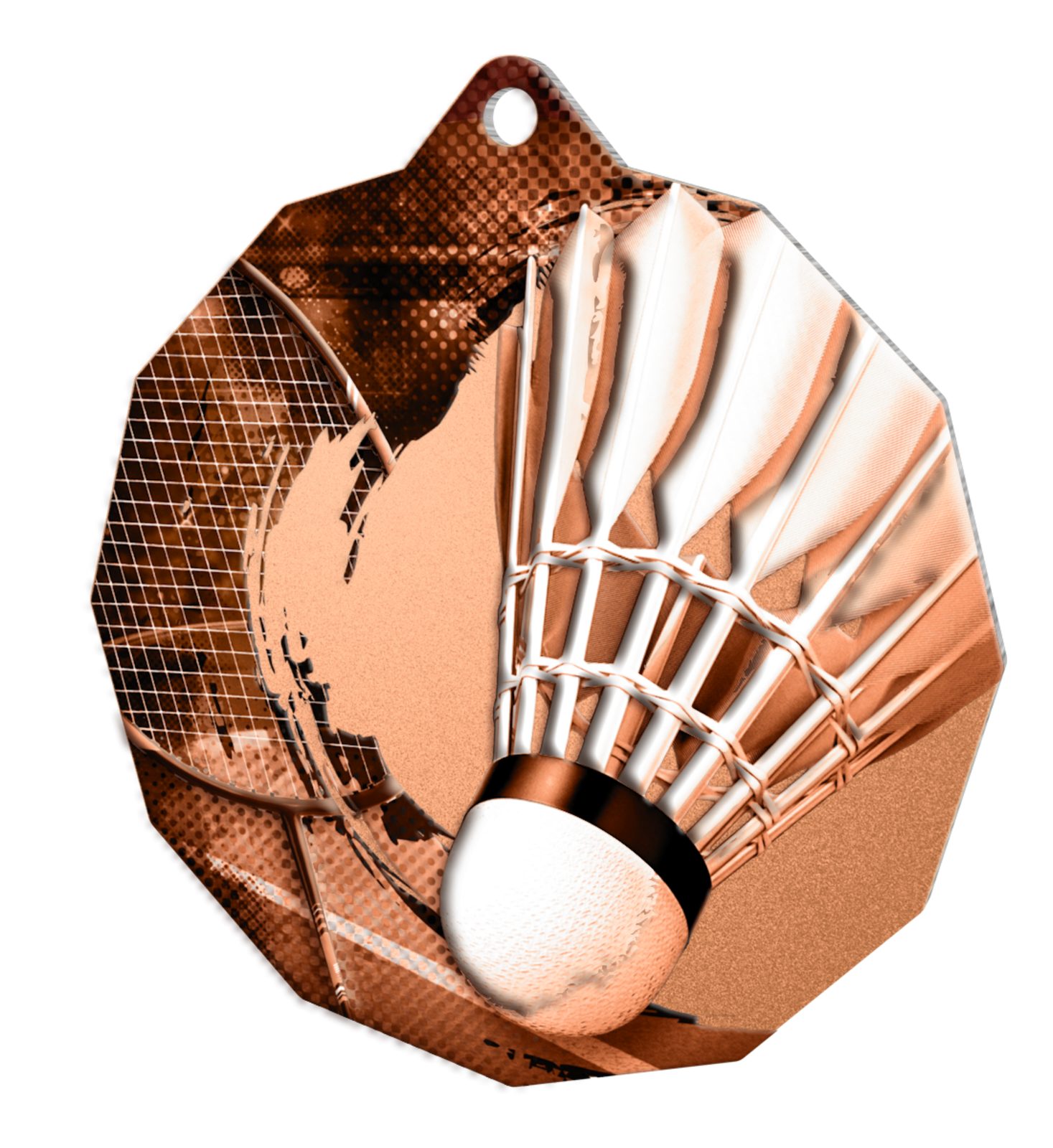 Polygon Classic Stainless Steel Badminton Medal | Trophy Monster ⭐ USA
