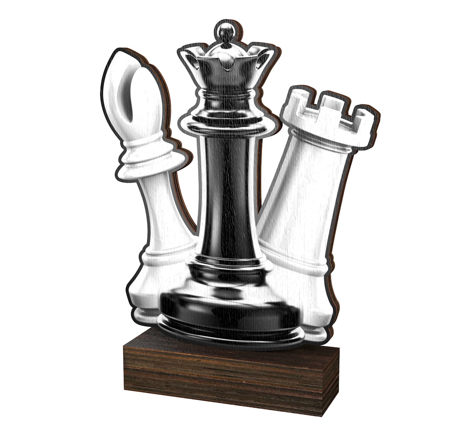 Sierra Classic Chess Real Wood Trophy | Trophy Monster ⭐ USA
