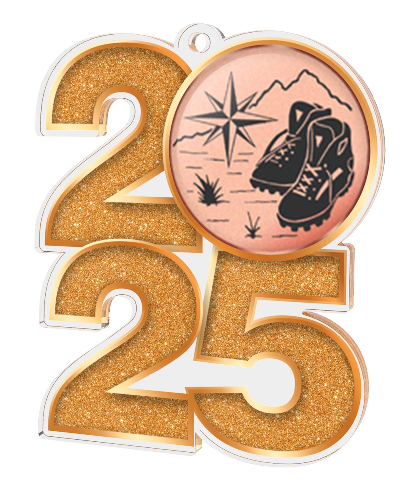 Hiking and Mountaineering 2025 Acrylic Medal | Trophy Monster ⭐ USA