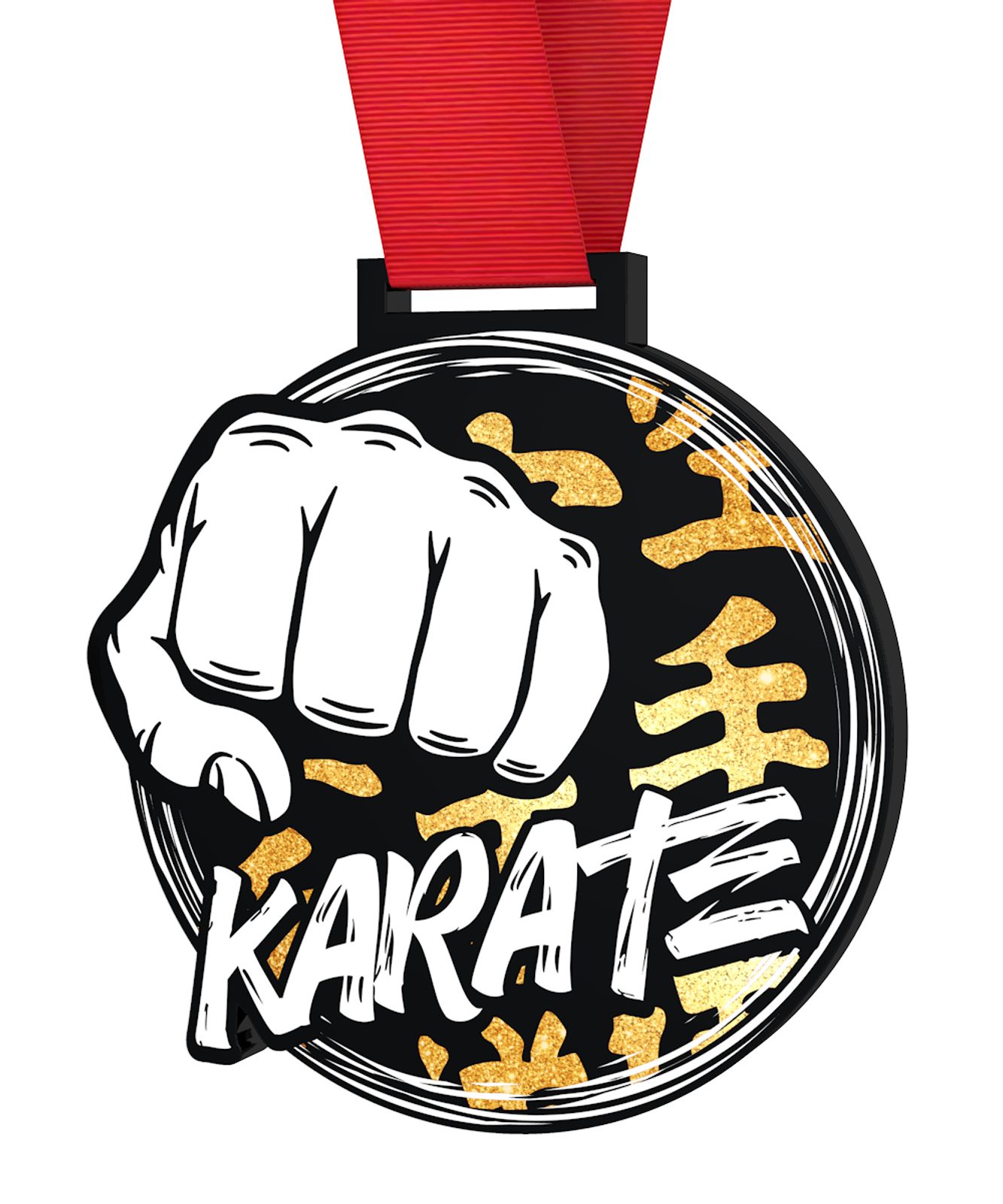 Giant Karate Black Acrylic Medal | Trophy Monster ⭐ USA