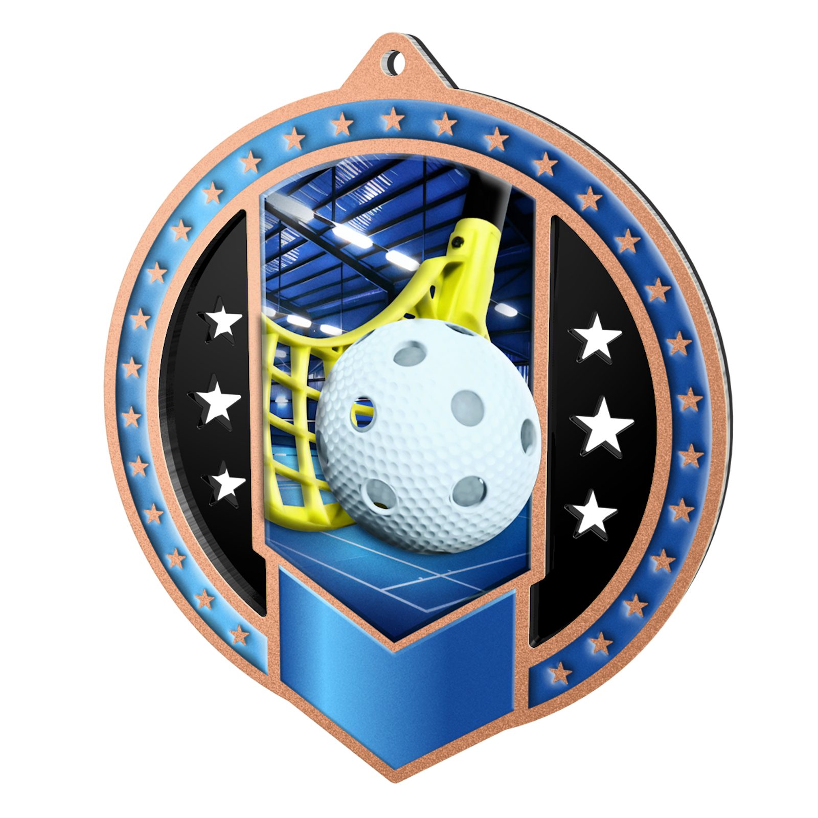 Noir Stainless Steel Floorball Medal | Trophy Monster ⭐ USA