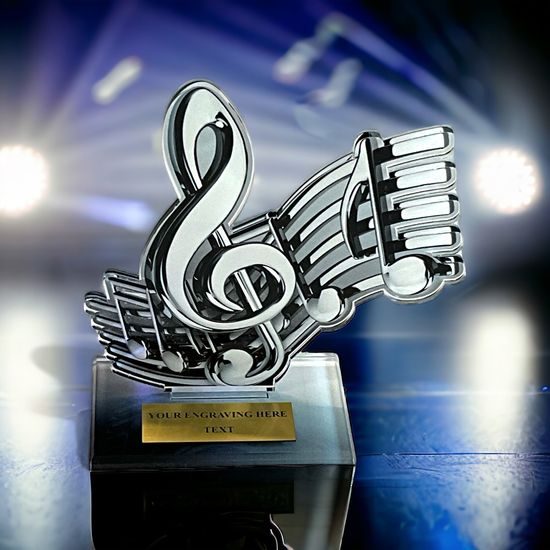 Cannes Printed Acrylic Music Notes Trophy | Trophy Monster ⭐ USA