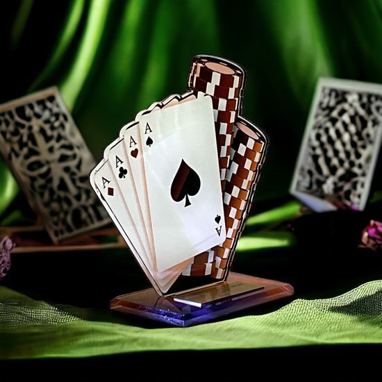 Cannes Printed Acrylic Playing Cards Trophy | Trophy Monster ⭐ USA