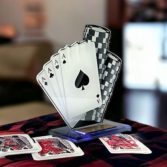 Cannes Printed Acrylic Playing Cards Trophy | Trophy Monster ⭐ USA