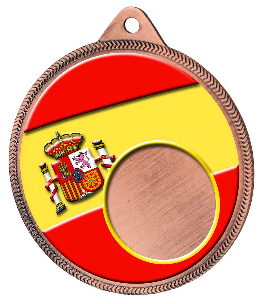 Spanish Flag Logo Insert Bronze 3D Printed Spain Medal | Trophy Monster