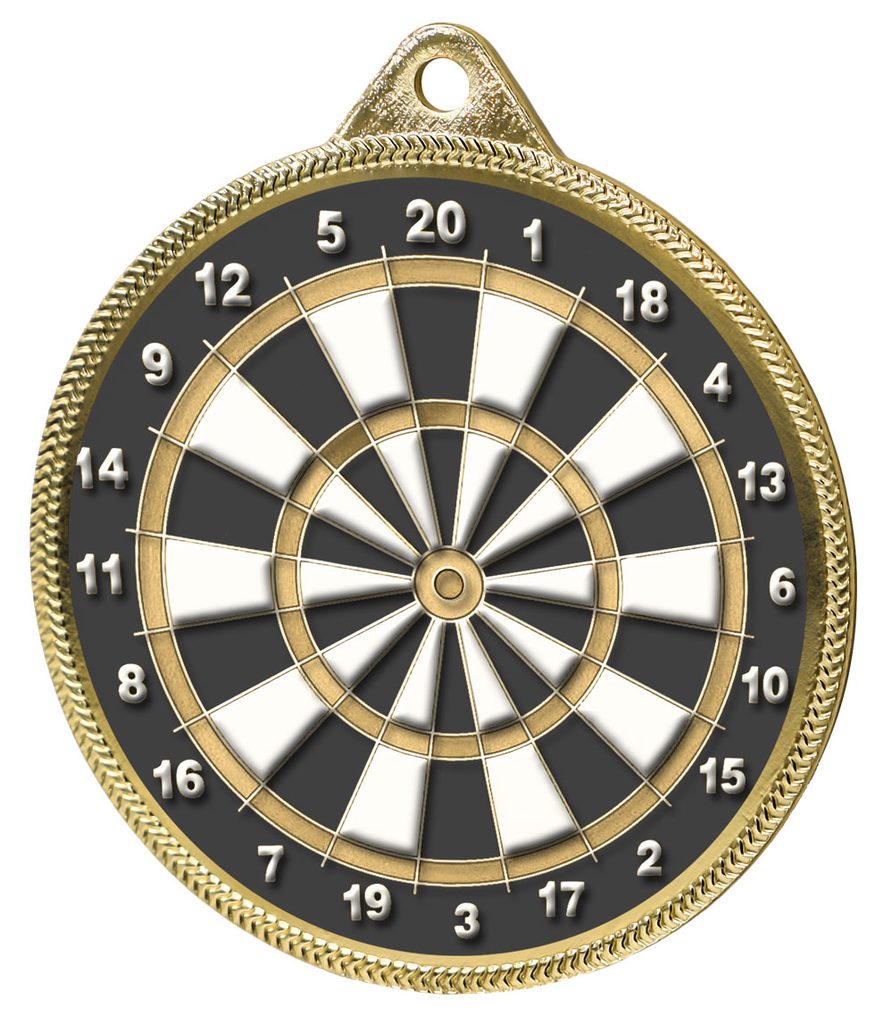 Darts Classic Texture 3D Print Gold Medal | Trophy Monster