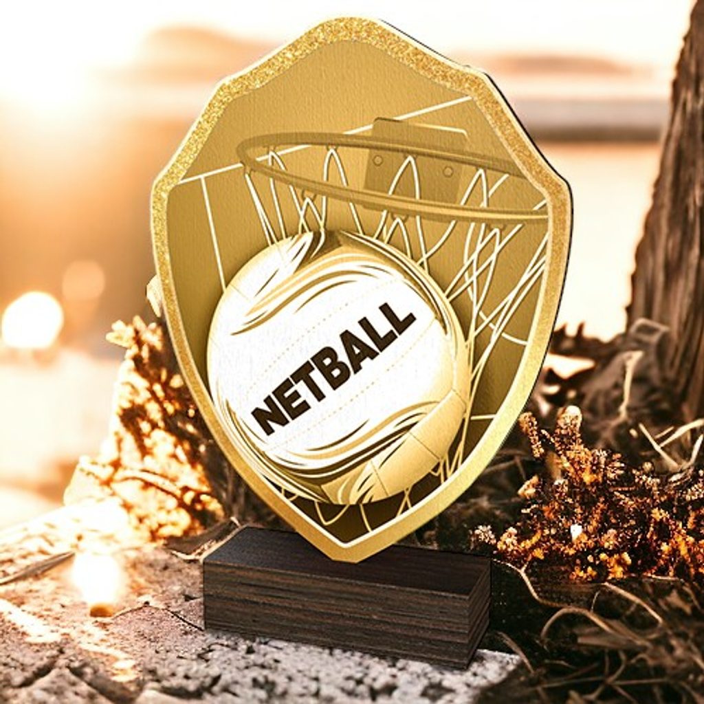 Arden Classic Netball Real Wood Shield Trophy | Trophy Monster