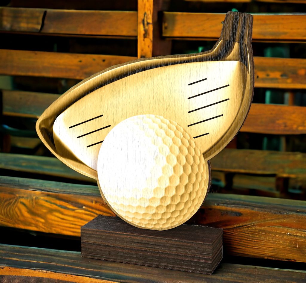 Sierra Classic Golf Club Real Wood Trophy | Trophy Monster