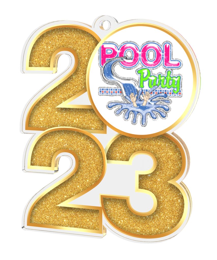 Swimming Pool Party 2023 Acrylic Medal | Trophy Monster