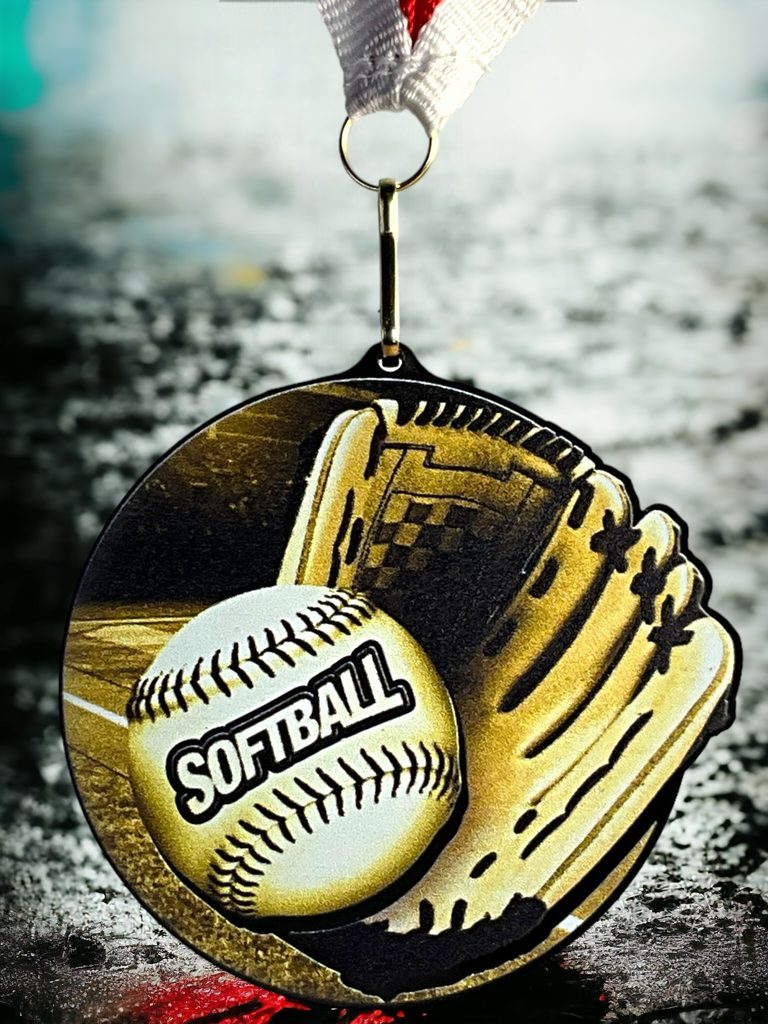 Rincon Classic Softball Black Acrylic Medal | Trophy Monster