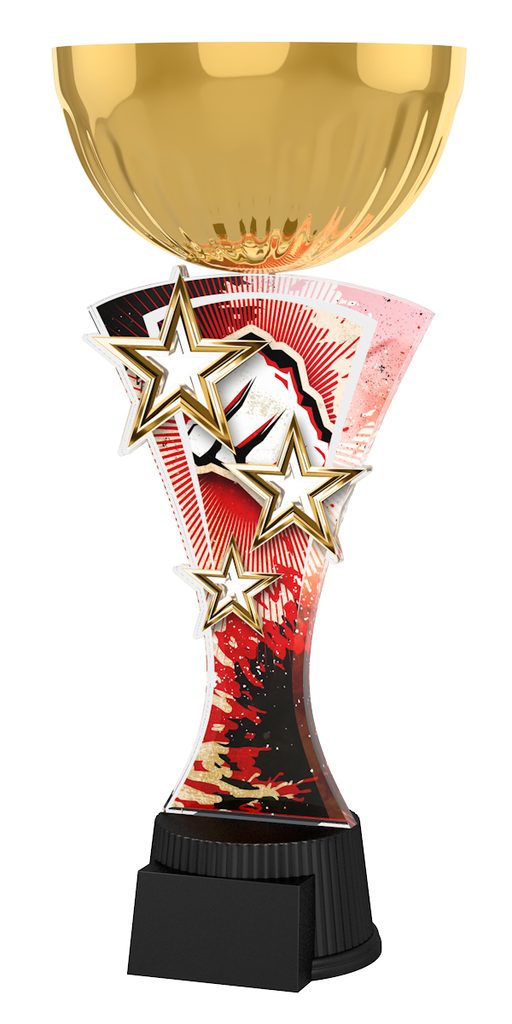 Triple Star Martial Arts Fist Gold Trophy Cup | Trophy Monster