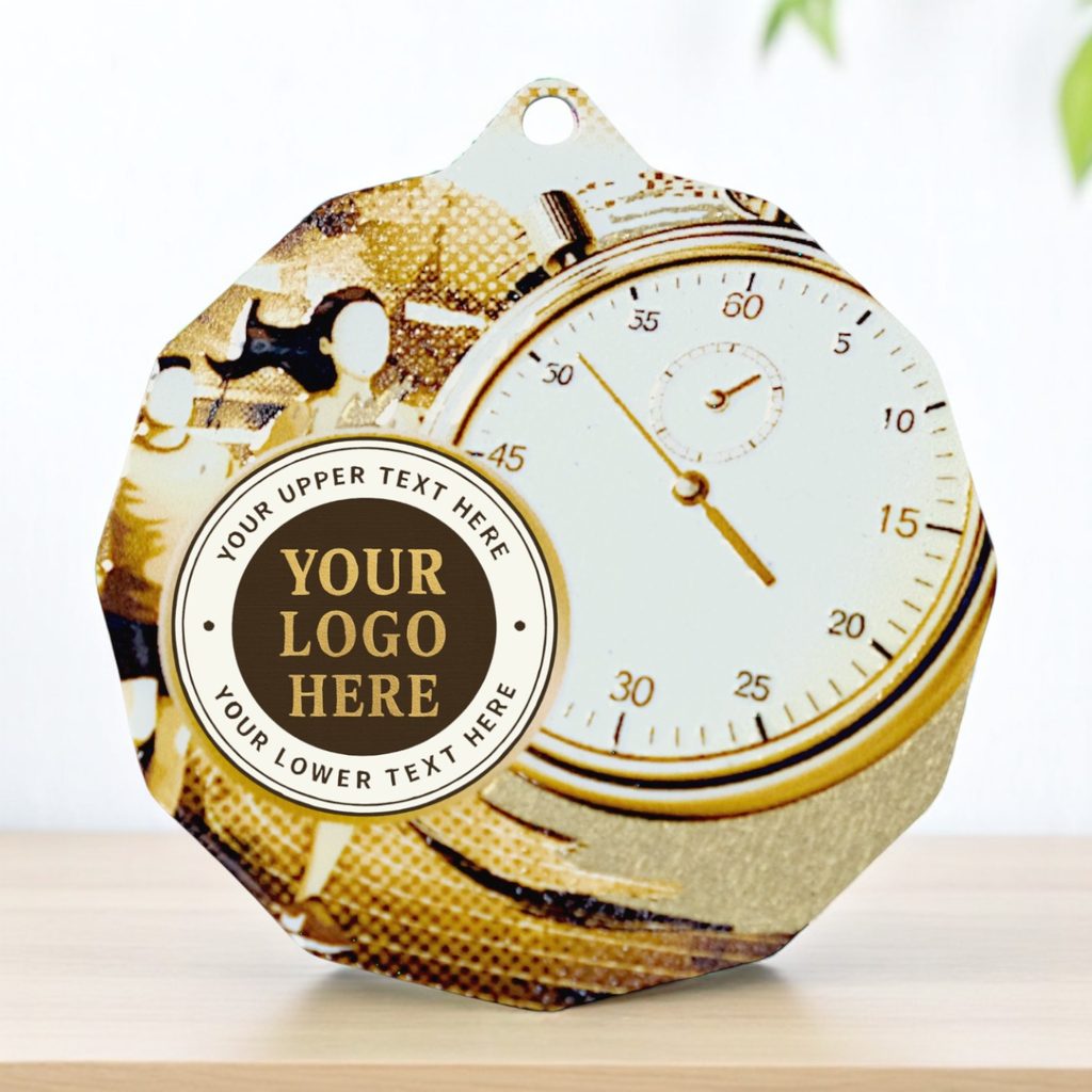 Dodeca Running Stainless Steel Logo Insert Medal | Trophy Monster