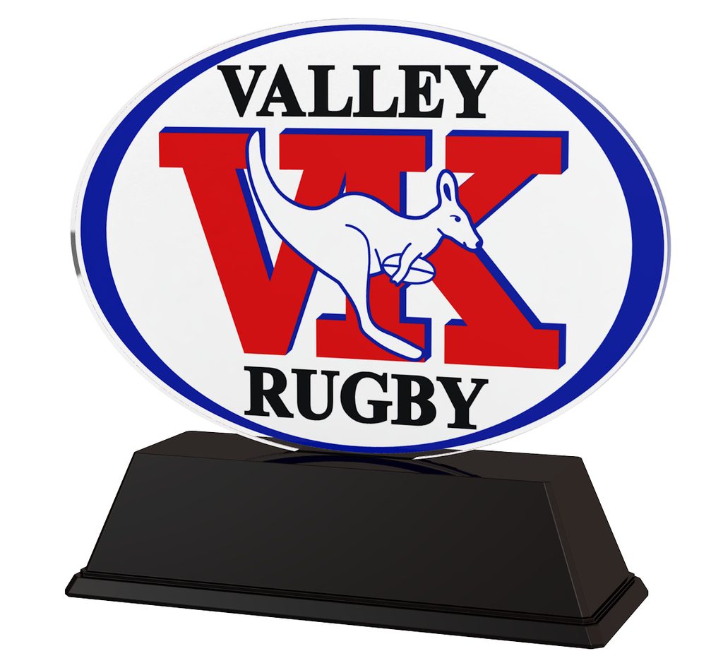 Rugby Custom Club Logo Acrylic Award | Trophy Monster