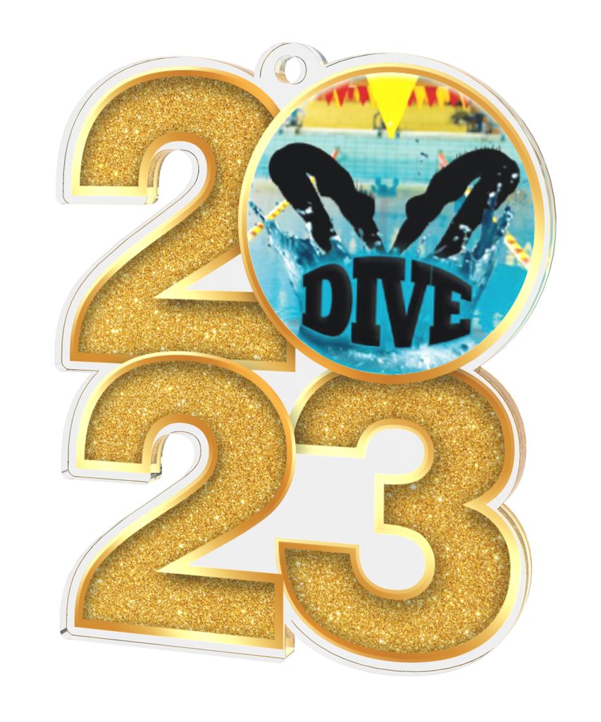 Diving 2023 Acrylic Medal | Trophy Monster