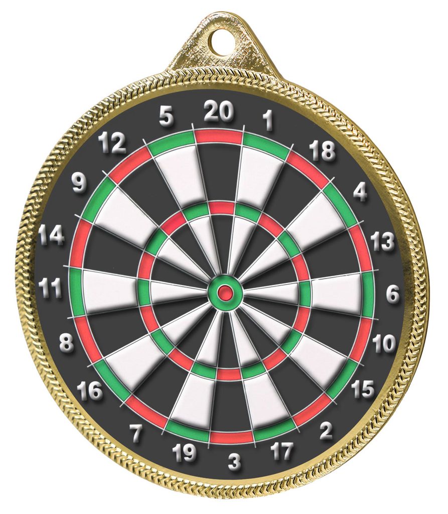 Darts Colour Texture 3D Print Gold Medal | Trophy Monster