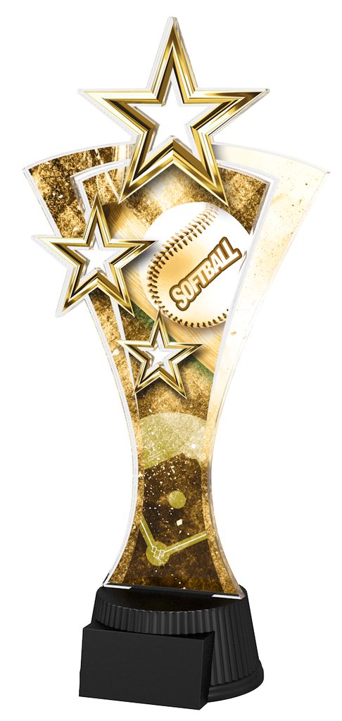 Classic Triple Star Softball Trophy | Trophy Monster