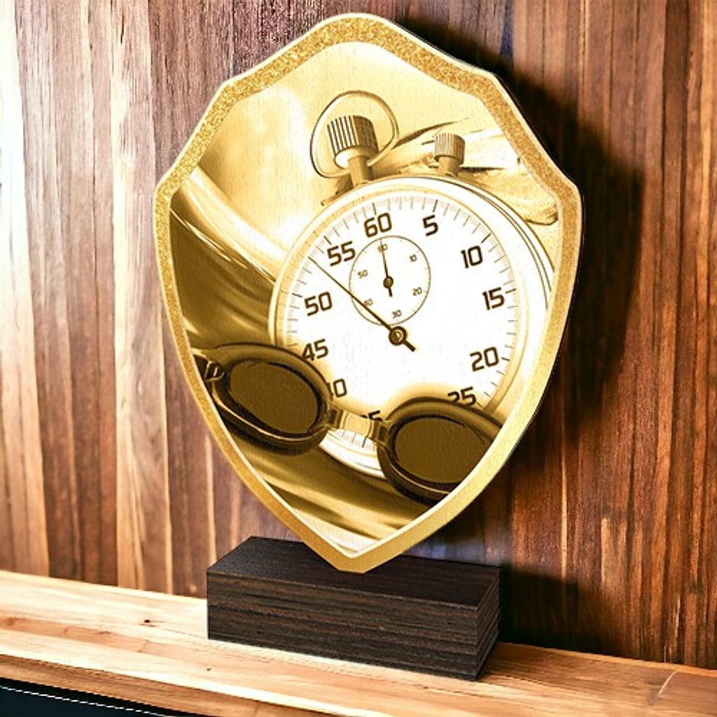 Arden Classic Swimming Real Wood Shield Trophy | Trophy Monster