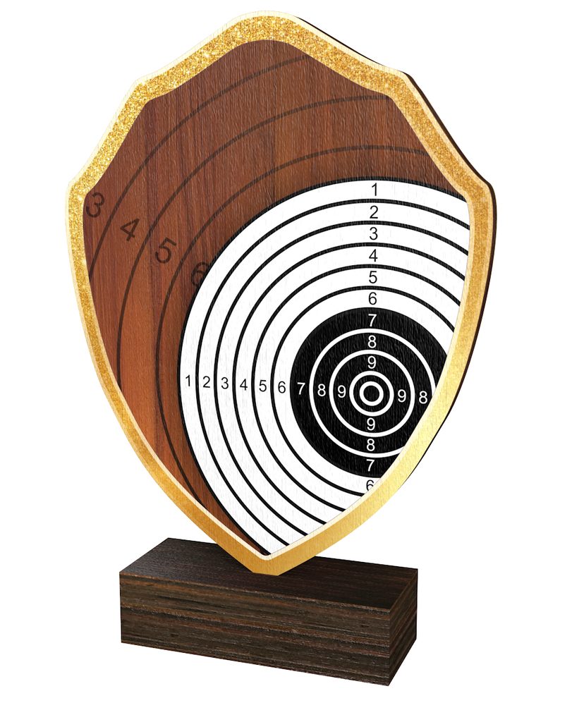 Arden Shooting Target Real Wood Shield Trophy | Trophy Monster