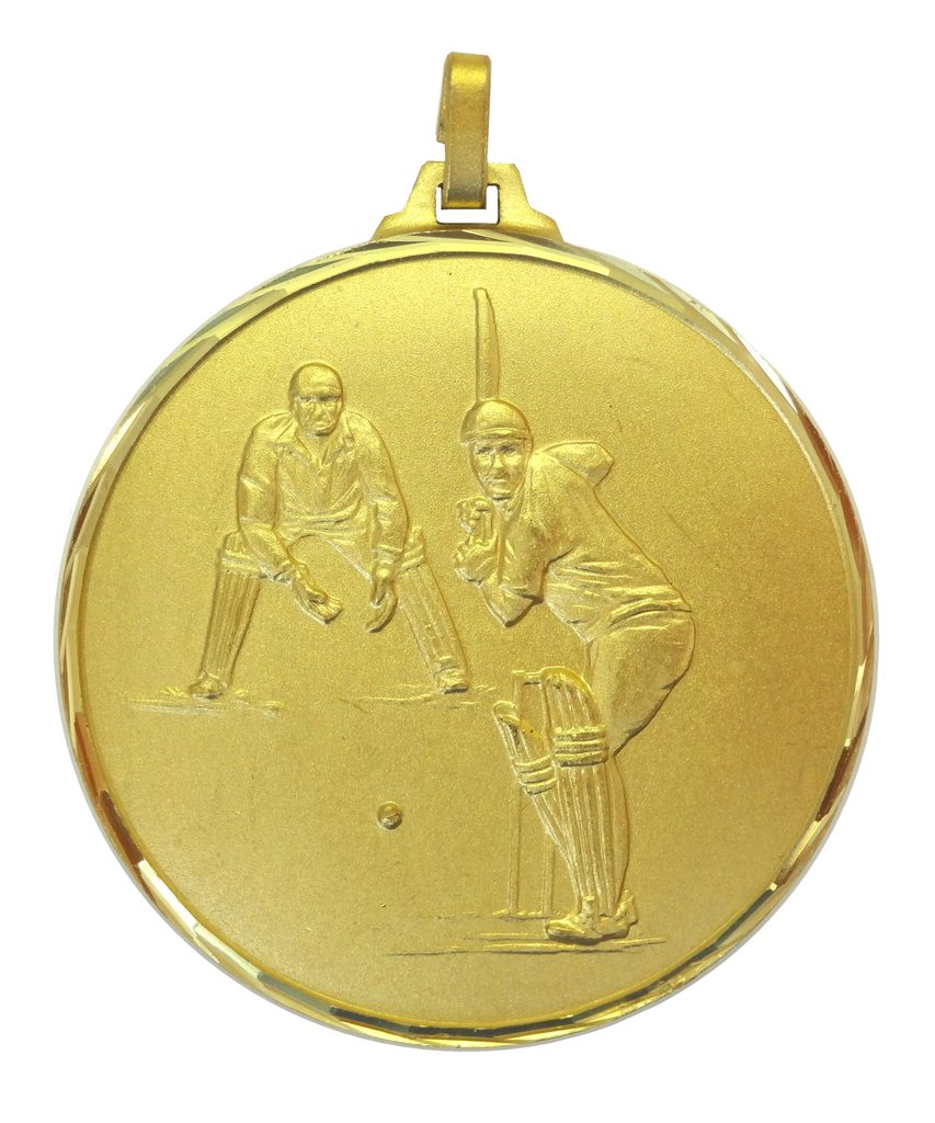 Diamond Edged Cricket Gold Medal | Trophy Monster