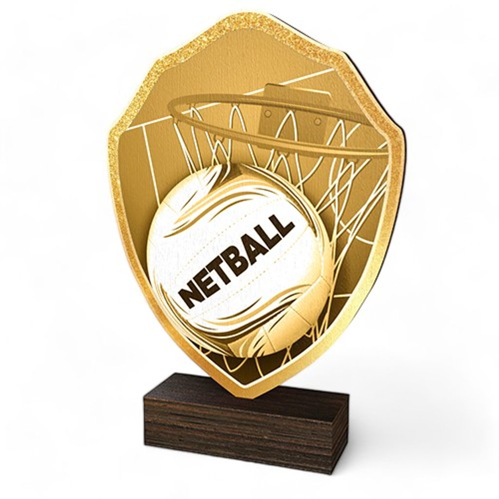 Arden Classic Netball Real Wood Shield Trophy | Trophy Monster