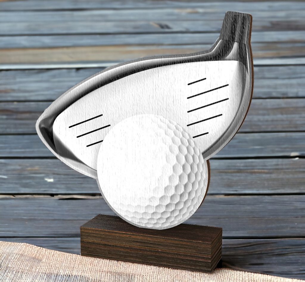 Sierra Classic Golf Club Real Wood Trophy | Trophy Monster