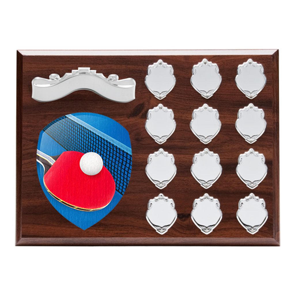 Wessex Table Tennis Wooden 12 Year Annual Shield | Trophy Monster