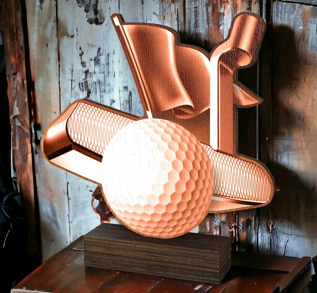 Sierra Classic Golf Putter Real Wood Trophy | Trophy Monster