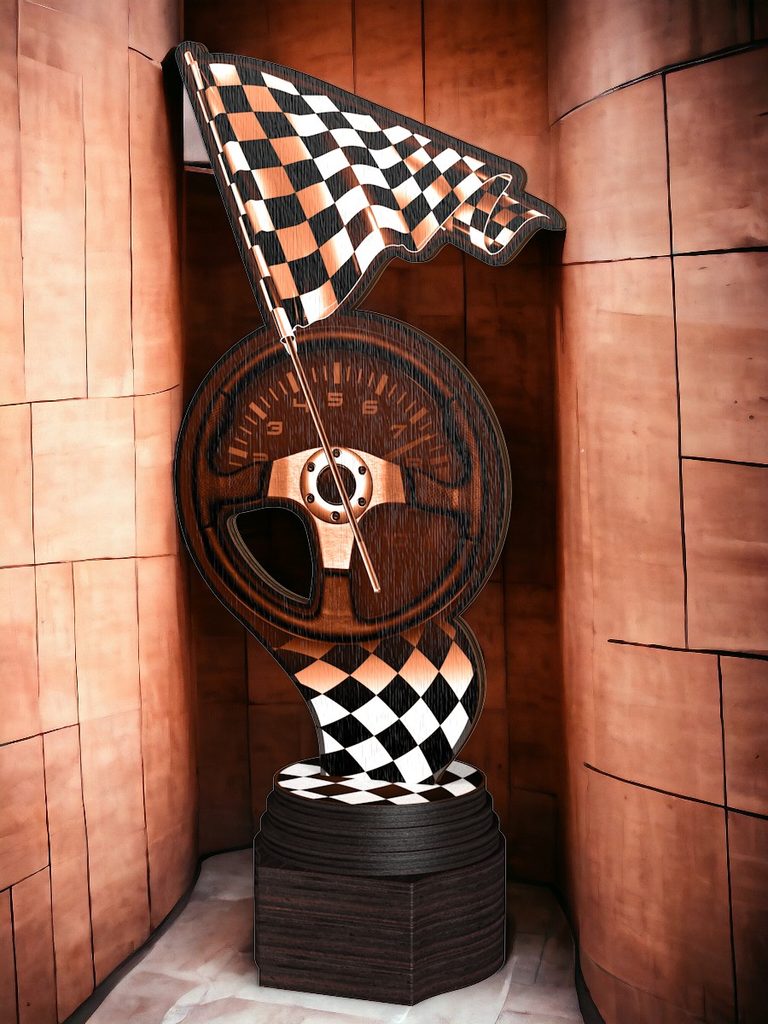 Frontier Classic Real Wood Motorsport Speedometer Trophy | Trophy Monster