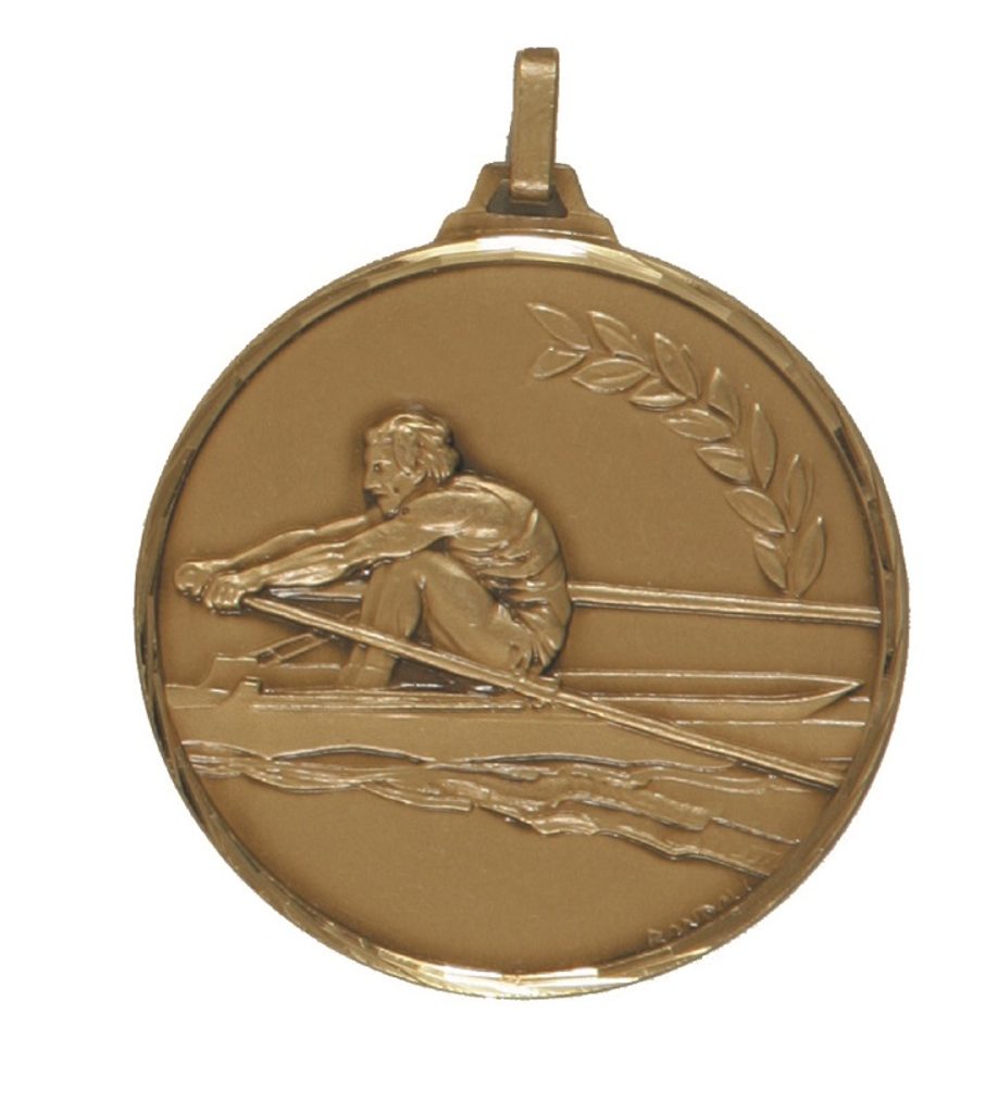 Diamond Edged Rowing Bronze Medal | Trophy Monster