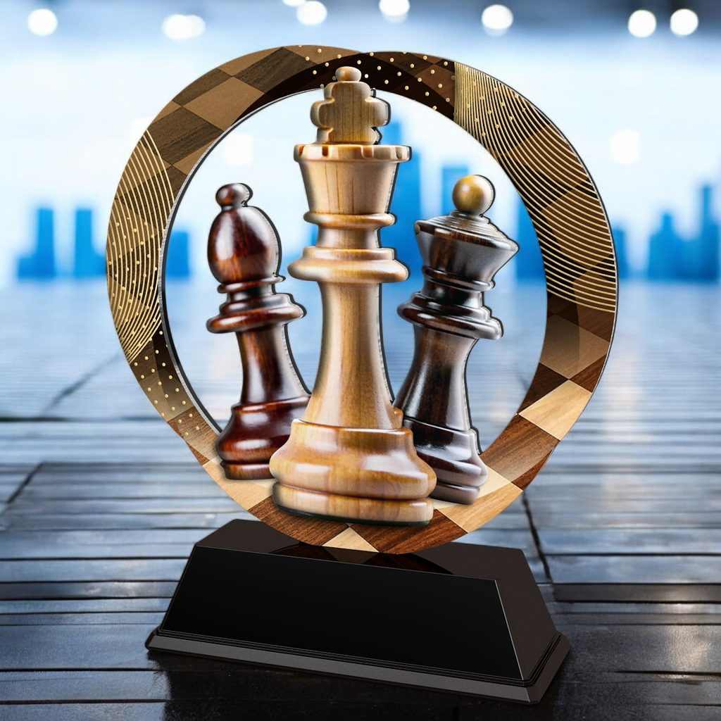 Onyx Stainless Steel Chess Trophy | Trophy Monster