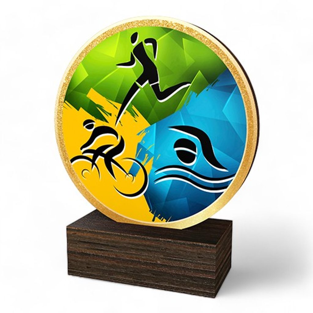 Holt Colour Triathlon Real Wood Trophy | Trophy Monster