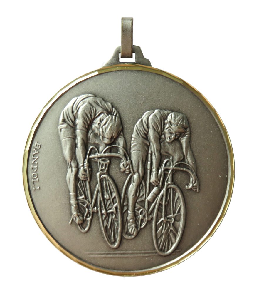 Diamond Edged Twin Cycling Silver Medal | Trophy Monster