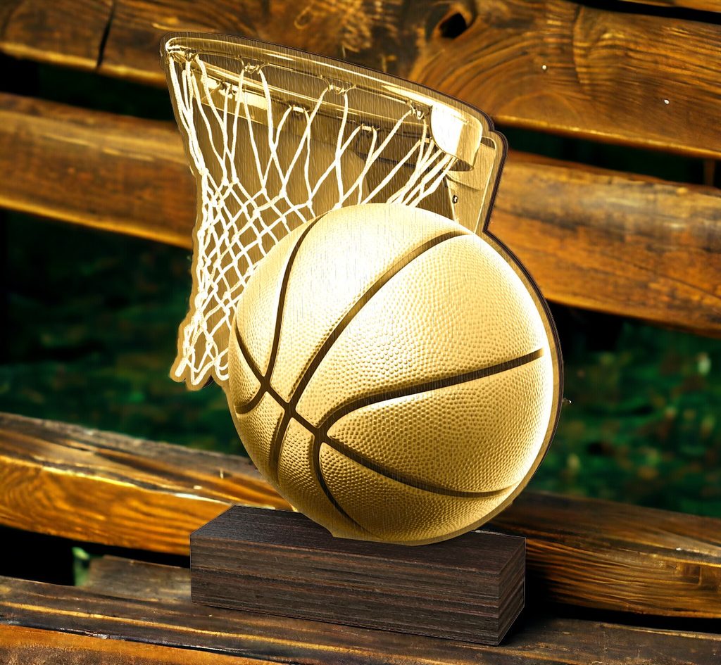 Sierra Classic Basketball Hoop Real Wood Trophy | Trophy Monster