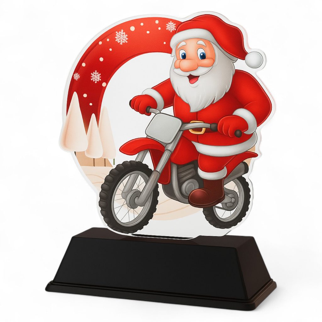 Santa Motocross Motorcycle Christmas Trophy | Trophy Monster