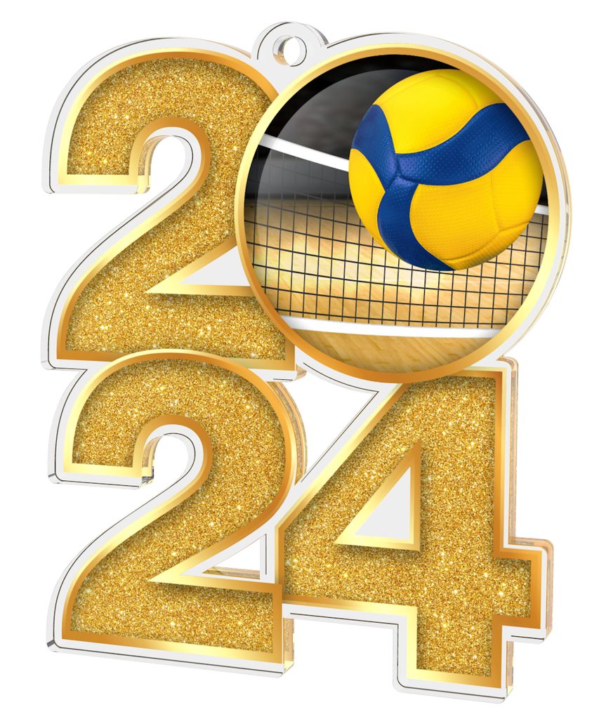 Volleyball 2024 Acrylic Medal | Trophy Monster