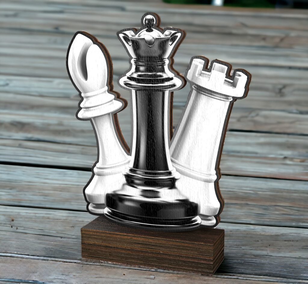 Sierra Classic Chess Real Wood Trophy | Trophy Monster