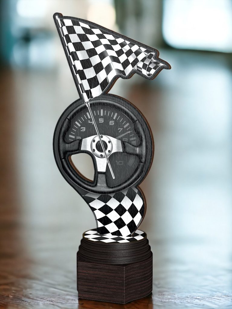 Frontier Classic Real Wood Motorsport Speedometer Trophy | Trophy Monster