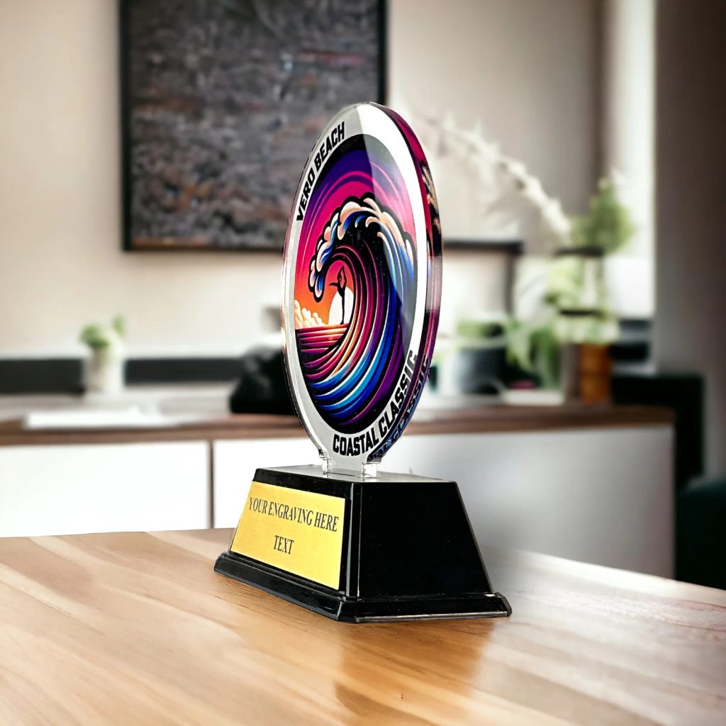 Edison Circular Custom Made Acrylic Logo Award | Trophy Monster