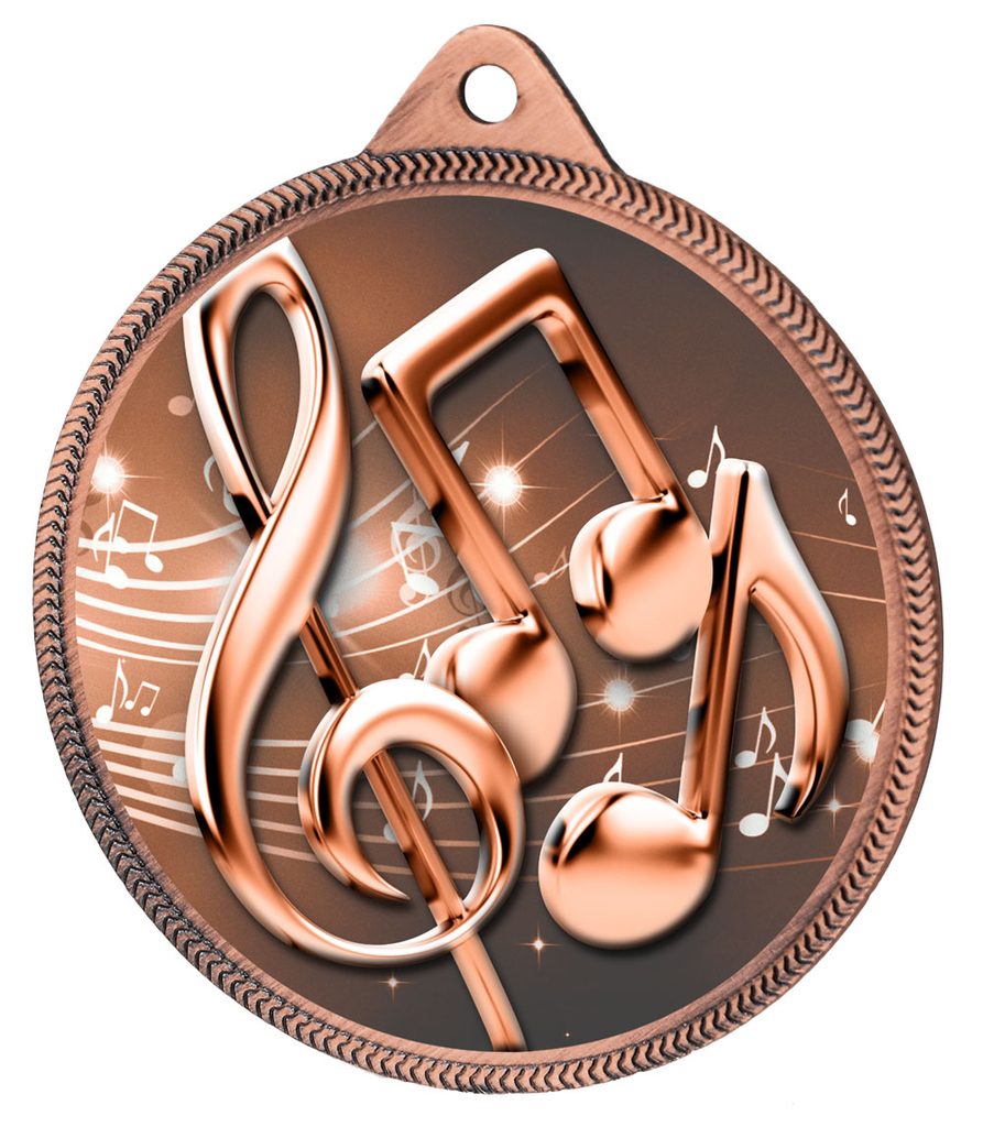 Music Notes Classic Texture 3D Print Bronze Medal | Trophy Monster