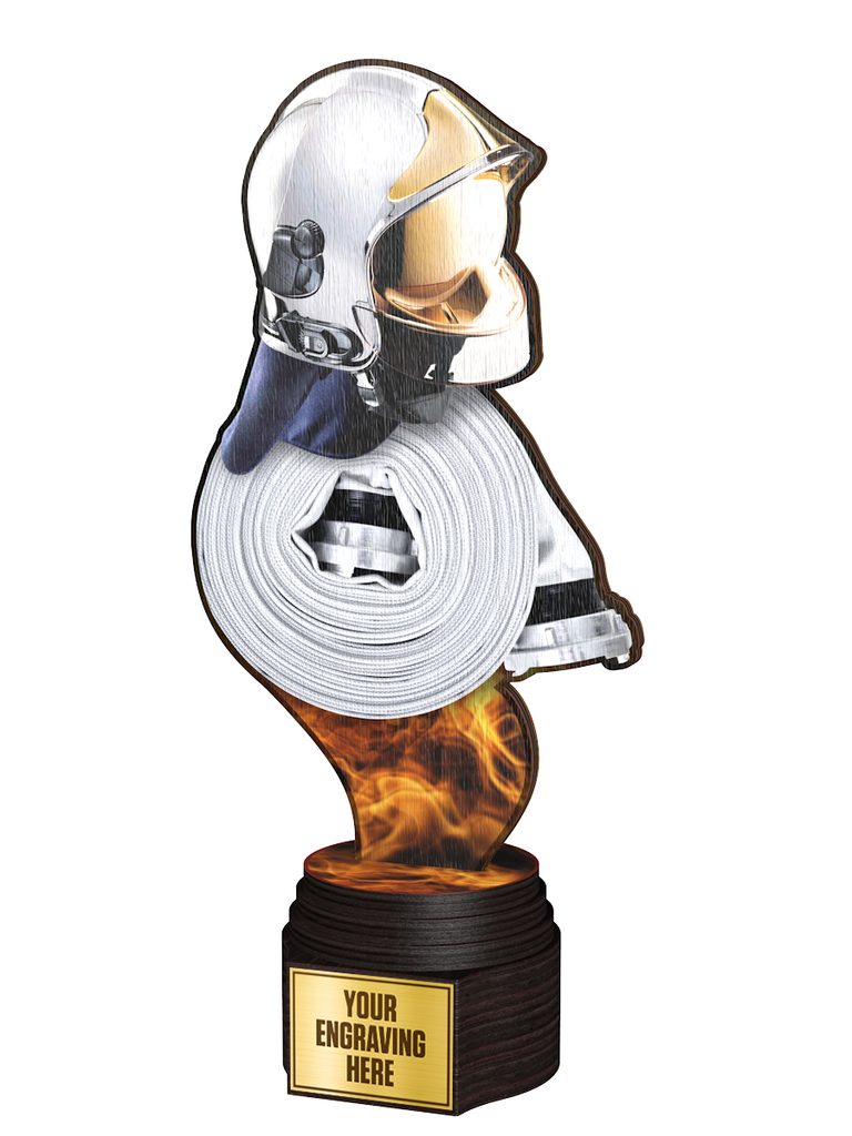 Frontier Real Wood Fire Fighting Trophy | Trophy Monster