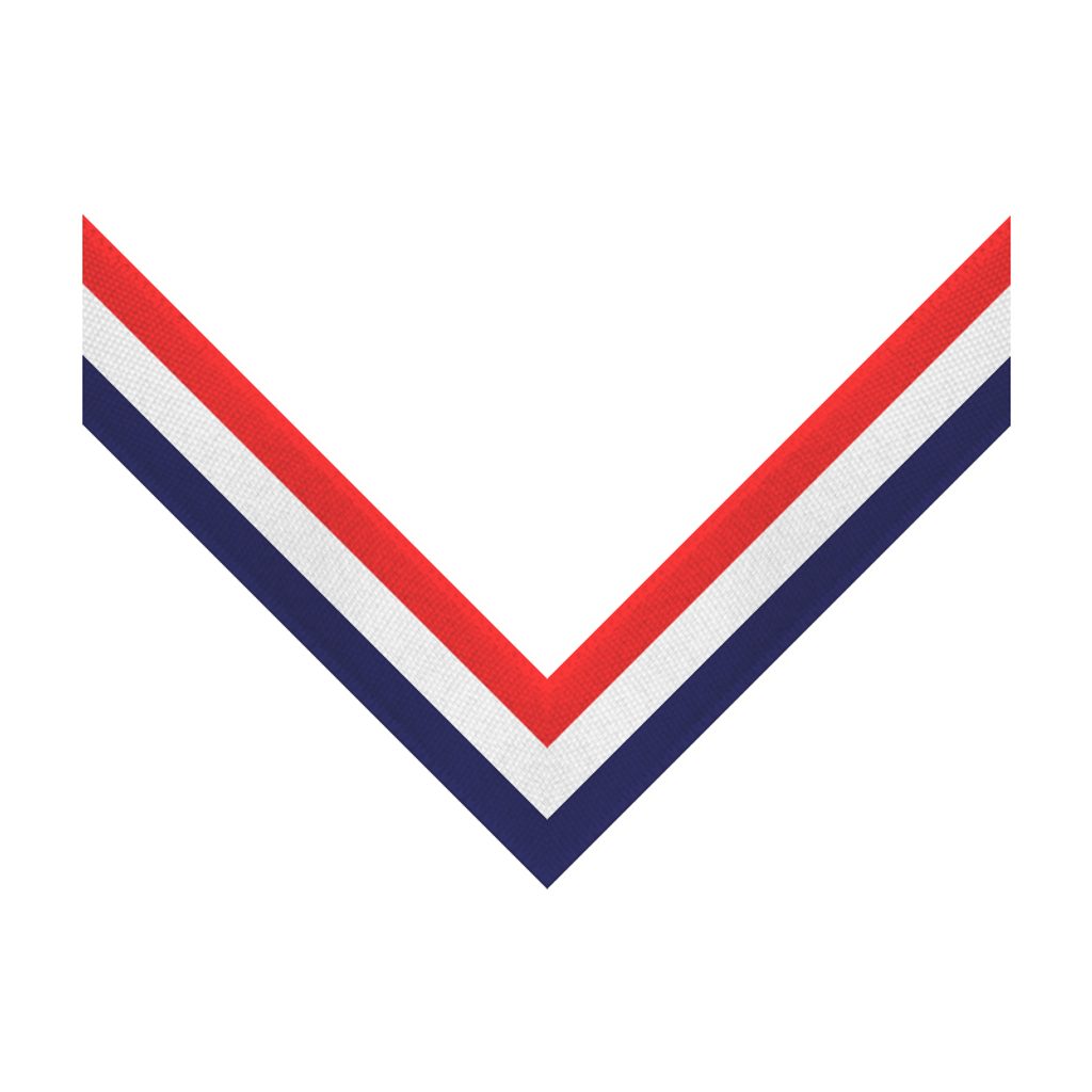 Red, White & Blue 3 Stripe Clip on Medal Ribbon | Trophy Monster