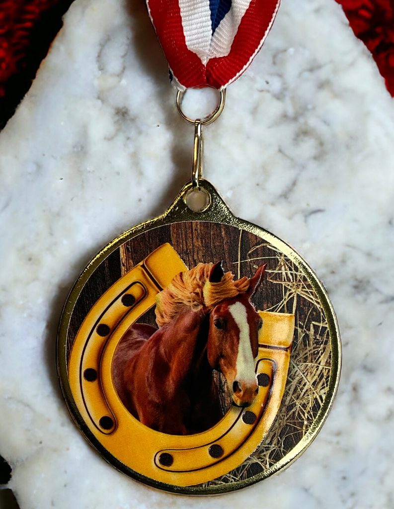 Hercules Texture Print Horse Riding Medal | Trophy Monster