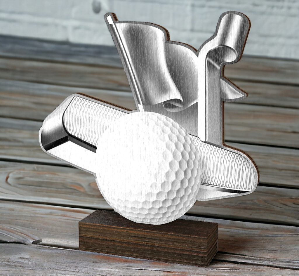 Sierra Classic Golf Putter Real Wood Trophy | Trophy Monster