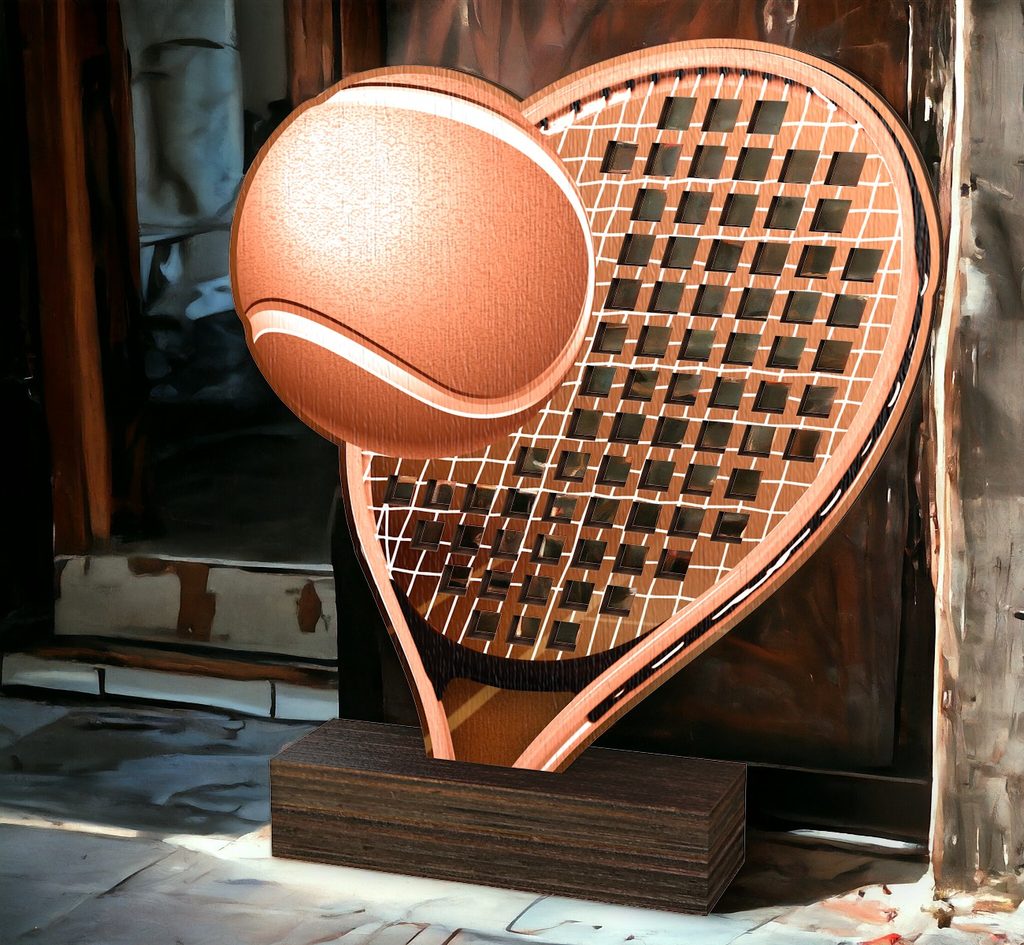 Sierra Classic Tennis Racket Real Wood Trophy | Trophy Monster