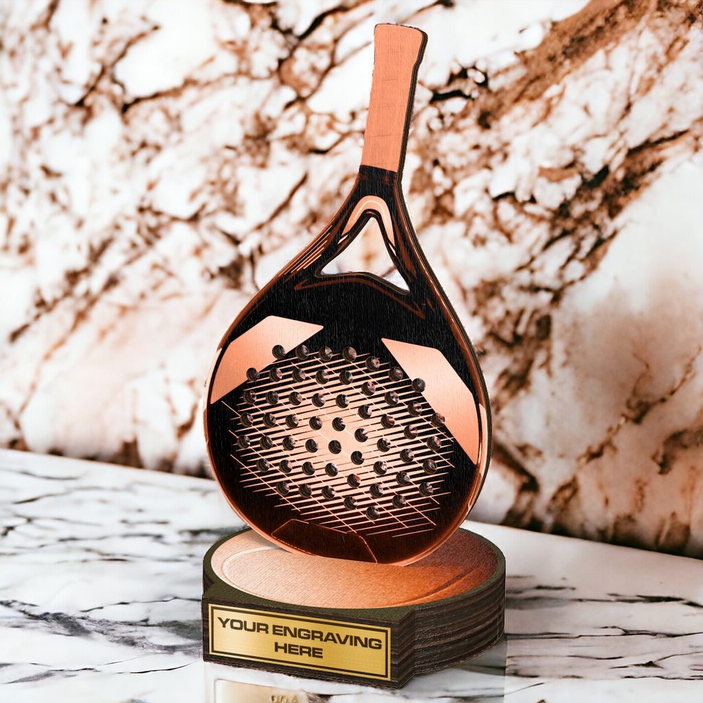 Grove Classic Padel Tennis Real Wood Trophy | Trophy Monster