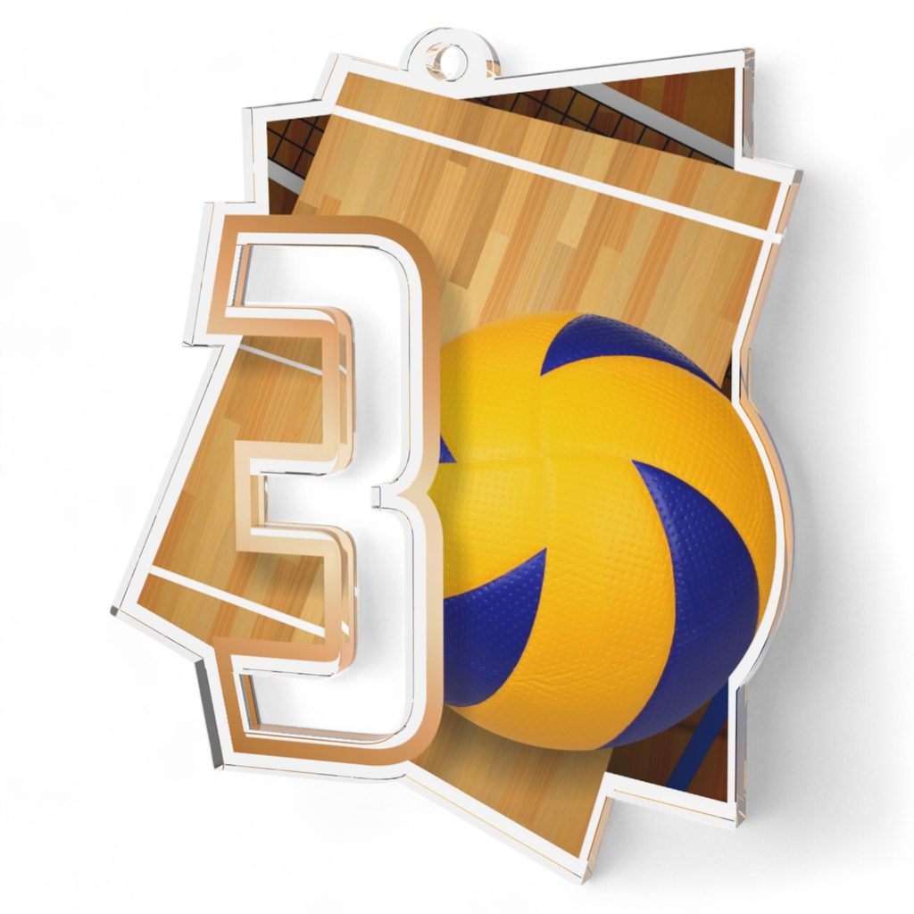 Poznan Volleyball Number 3 Medal | Trophy Monster
