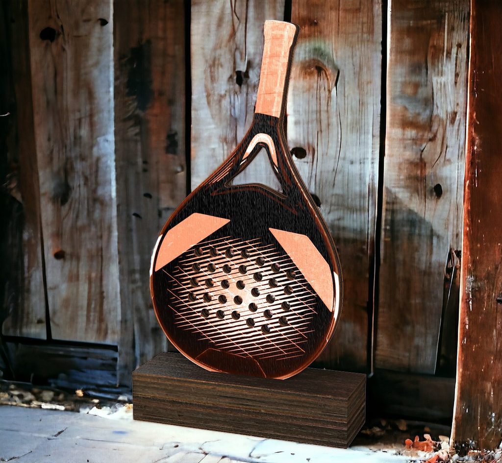 Sierra Classic Padel Tennis Real Wood Trophy | Trophy Monster