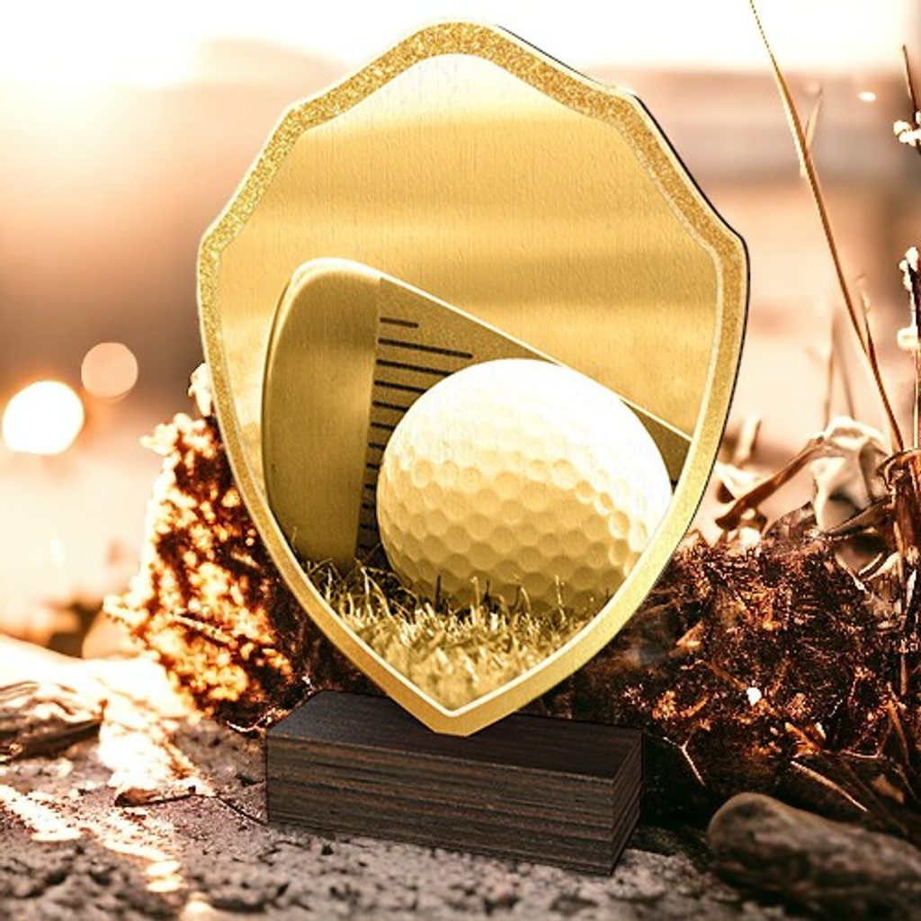 Arden Classic Golf Real Wood Shield Trophy | Trophy Monster