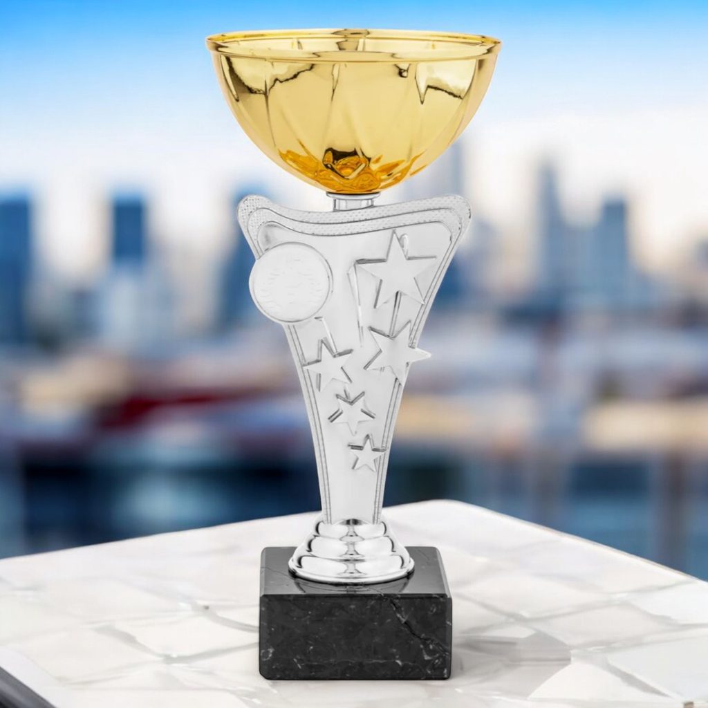 Bardon Silver and Gold Logo Insert Cup | Trophy Monster